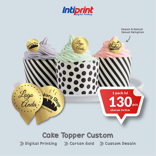 Cake Topper Gold Isi 130 pcs | Intiprint